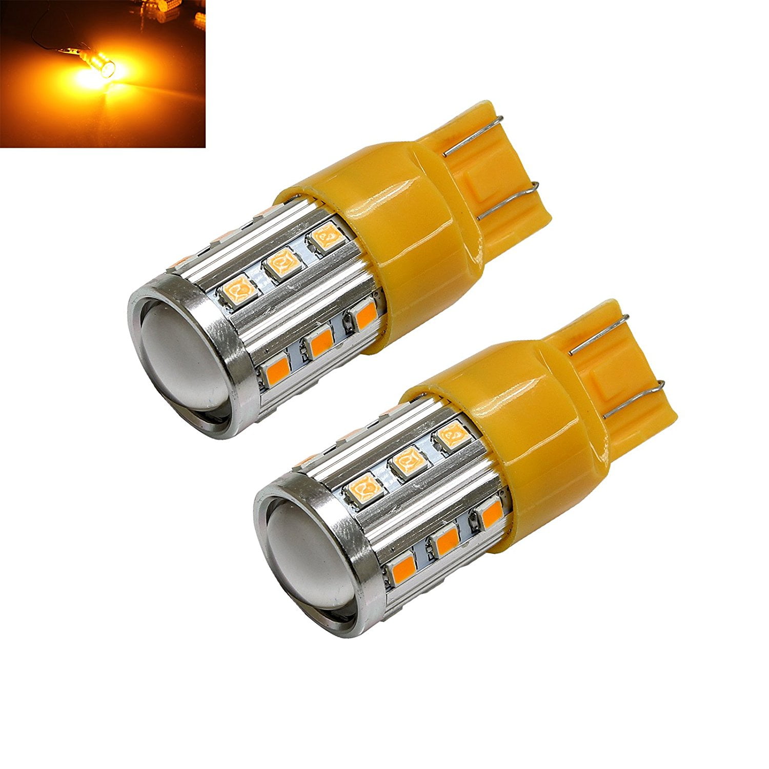 7443 Amber Yellow High Power 2835 Chip 22-LED Turn Signal/Parking Light ...