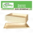 EcoQuality Compostable Sushi Trays Small - Natural Sugarcane Bagasse ...