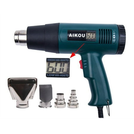 Heat Gun, Hot Air Gun 1800W LCD Digital Display Temperature 60 to 600 ...