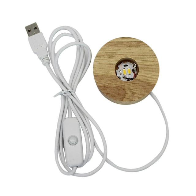 Wooden Led Warm/White Lighted Display Holder Crystal Paperweight Ball ...