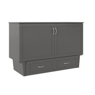 HomeStock Contemporary chic Murphy Bed Chest Grey with Charging Station ...