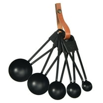 5-Piece Black Stainless Steel Measuring Spoons Set with Nesting Design ...