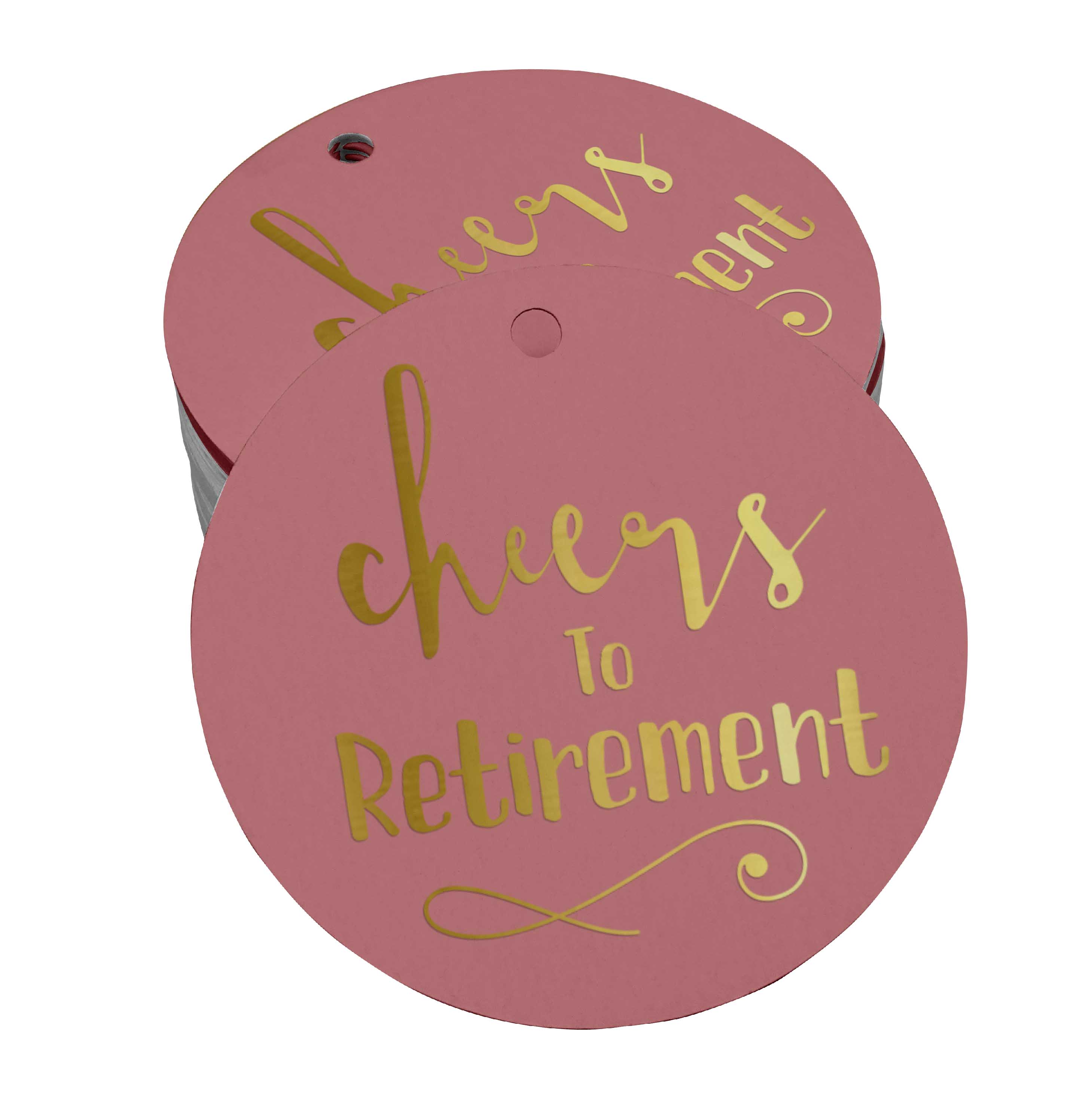 Inkdotpot Gold Foil Paper Hang Tags Cheers To Retirement Favor Tags 100 ...