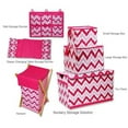 Bacati - MixNMatch Pink Zigzag Cotton Percale Fabric covered Storage ...
