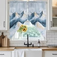 Blue Mountain Swag Curtain Valance for Window 2 Panels Abstract Sky ...