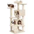 Renwick 54"H Cat Tree Tower Condo with Condos & Scratching Posts, Beige ...