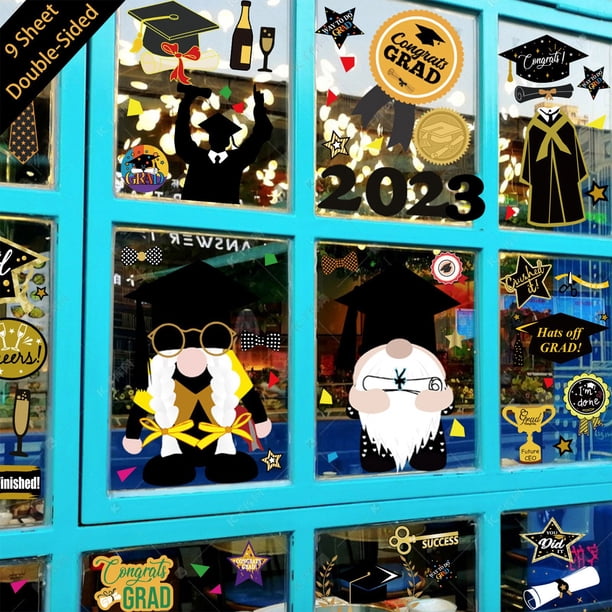 Homely Stickers CONGRATS GRAD Graduation Season Dwarf Window Glass ...