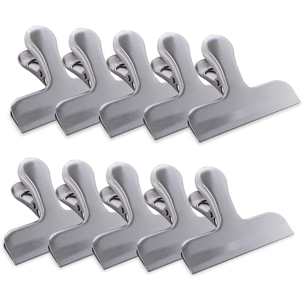 10 Pack Heavy Duty Metal Silver Chip Bag Clip Clamps for Air Tight Seal ...