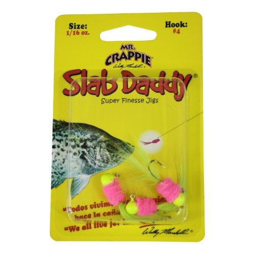 Mr Crappie SD3D-738 Slab Daddy Jig 1/8 oz Chartreuse And Pink Electric ...