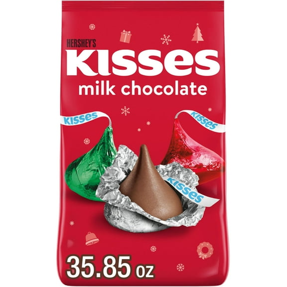 HERSHEY'S KISSES Milk Chocolate Mini Candy, Unwrapped, Gluten Free, 25 ...