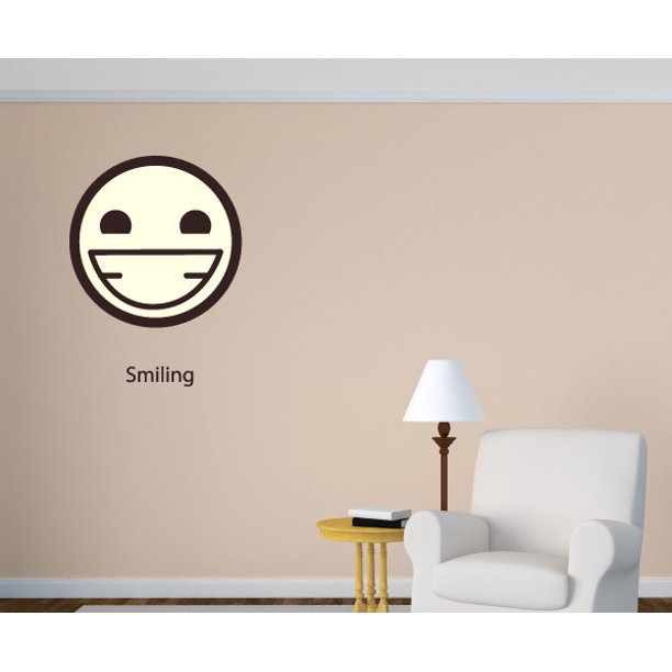 Emoticon Smiling Face Wall Decal - Vinyl Decal - Car Decal - Idcolor083 ...