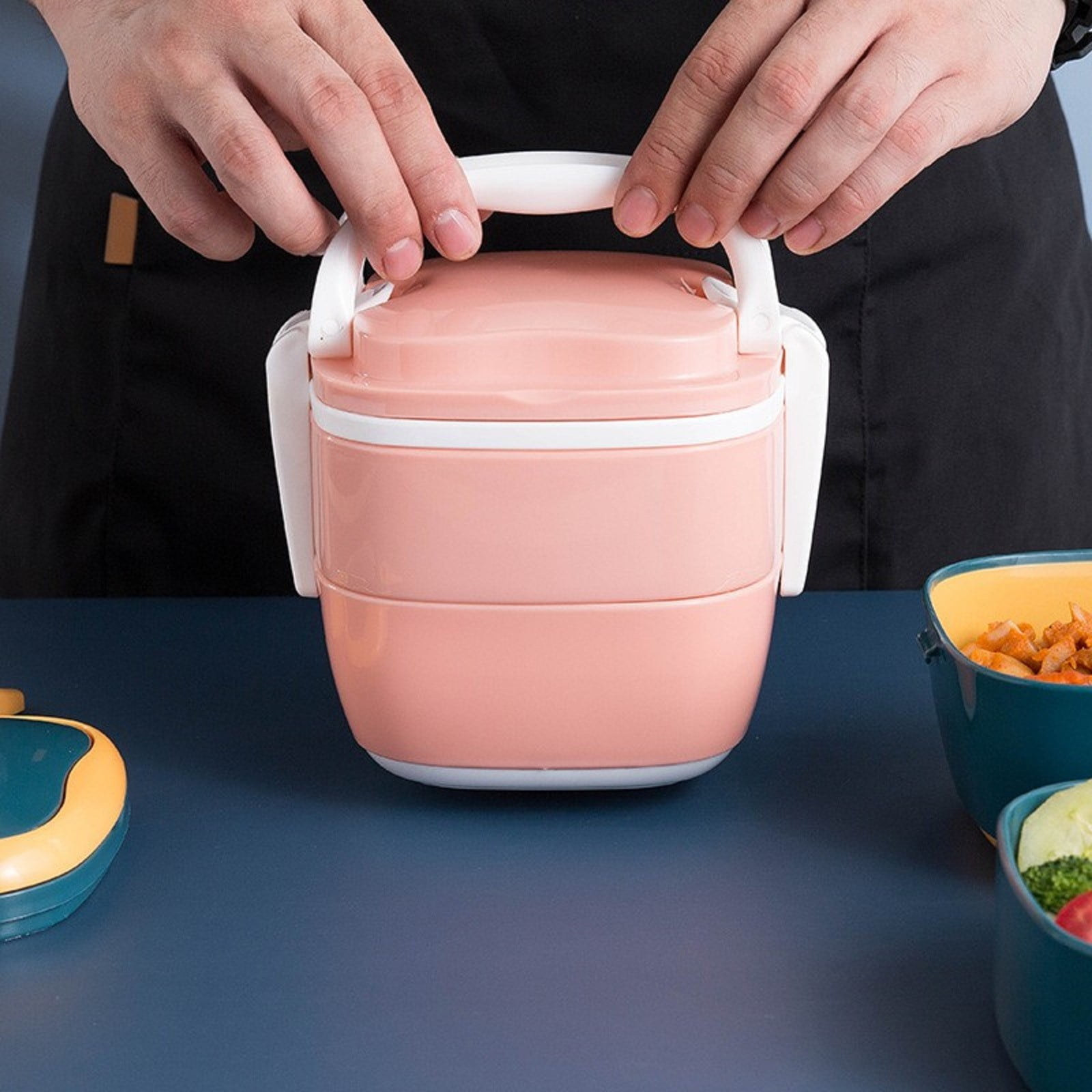 Pgeraug Bento bowl Office Worker Layered Lunch Box Student Microwave ...