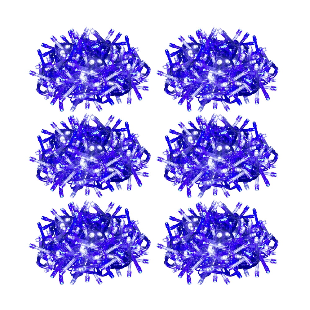 Serie Luz Led Azul/Blanco 300 Focos 8 Funciones 13.5 mt Transparente ...
