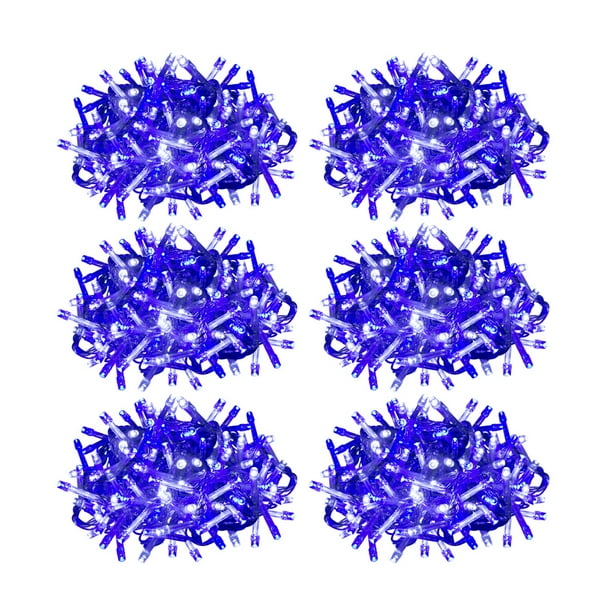 Serie Luz Led Azul/Blanco 300 Focos 8 Funciones 13.5 mt Transparente ...