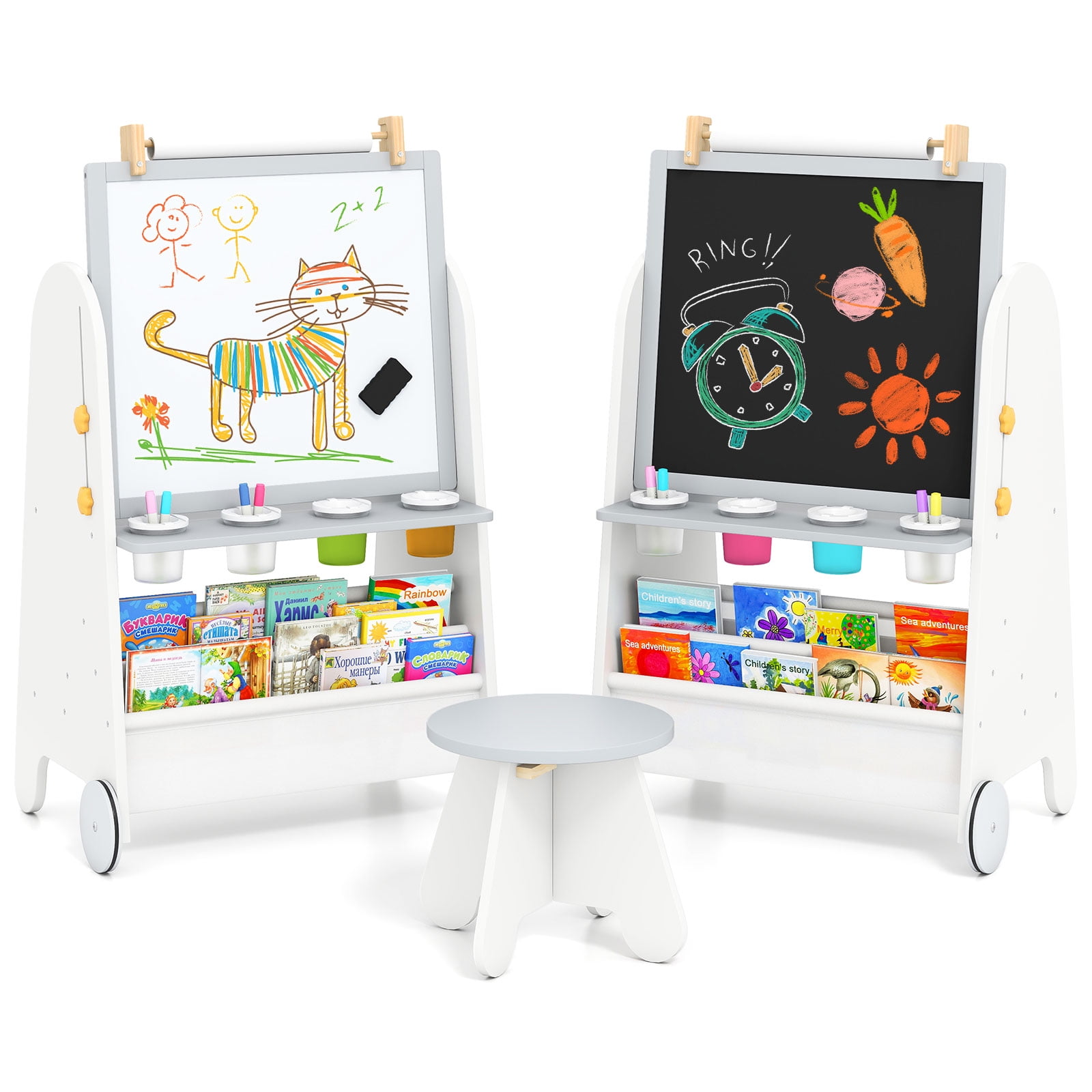 Click here for Infans Easel For Kids With Stool  4-In-1 Double-Si... prices