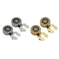 1 Pair Korean Styles Button Covers Rhinestones Cufflinks Round Cuff ...