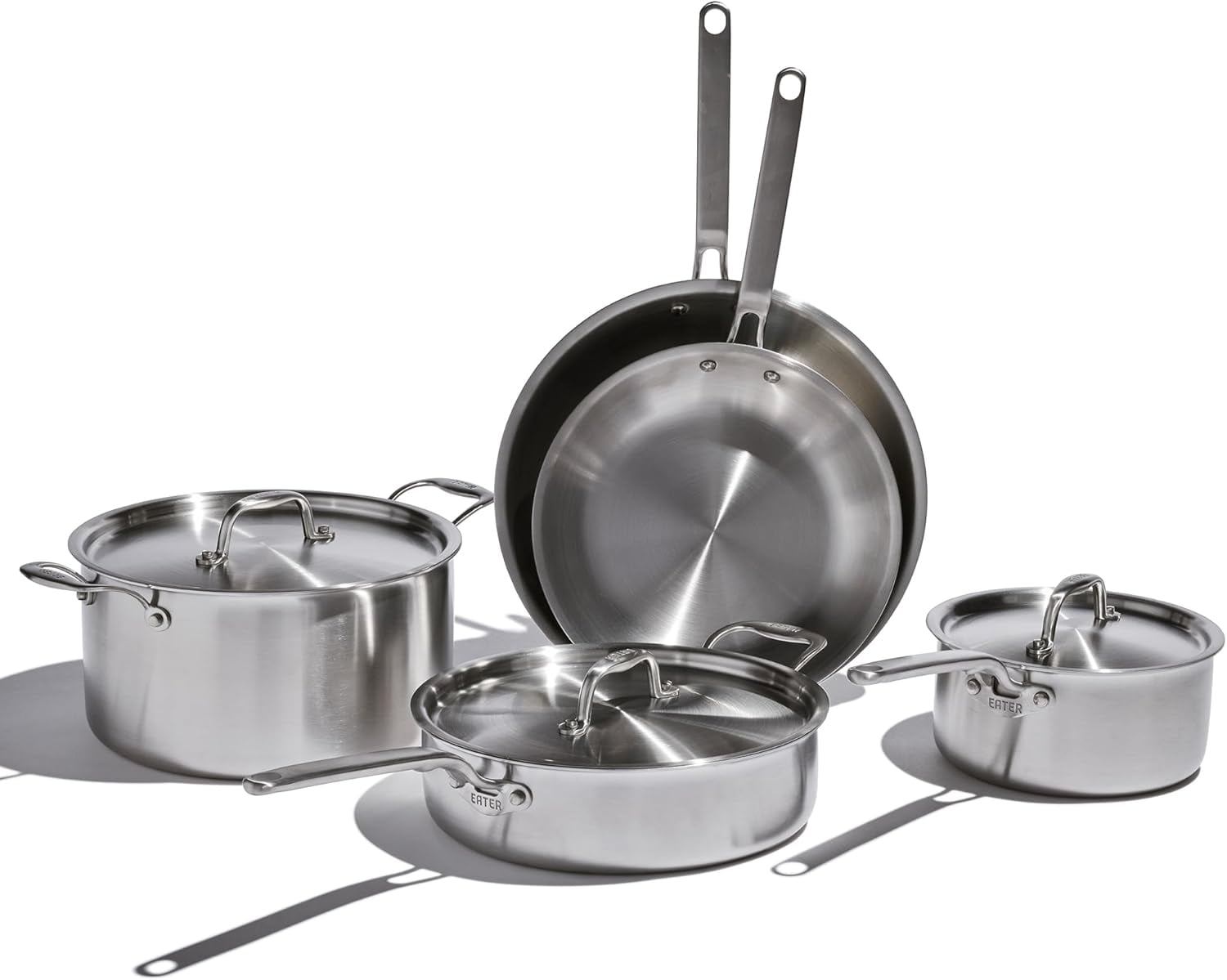 Eater x 8 Piece Core Set | Made in USA | 5 Ply Fully Clad Stainless ...