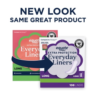 Equate Extra Protection Everyday Liners, Size Long (108 Count) HSA/FSA ...
