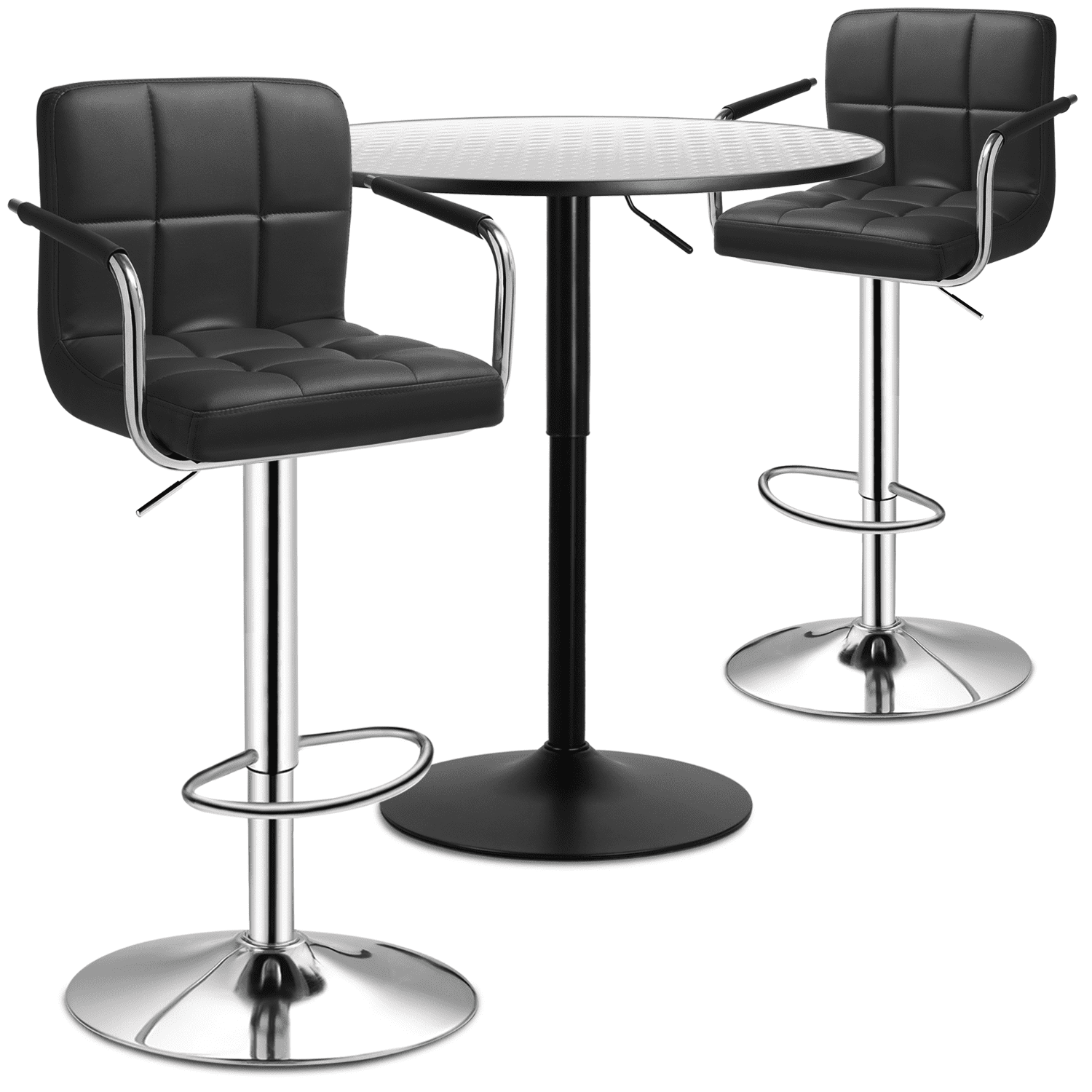 MoNiBloom 3 Piece Bar Dining and Chair Set, 31.5" Table Kitchen Bistro ...