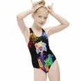 Girls Number Cartoon Show Block One Piece Swimsuits Bathing Suits Cross ...