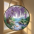 Garden Pond Scene Decorative Window Hanging – Stained Glass Style ...