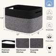4 Pack Woven Storage Baskets for Organizing Shelves, Durable Dark Grey ...