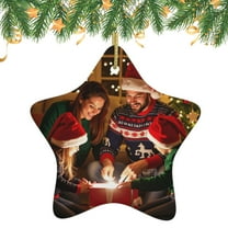 Custom Photo Christmas Tree Ornaments, Personalized Star-Shaped Ceramic ...