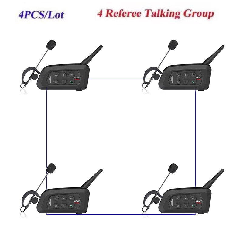 4PCS/Lot Football Referee Bluetooth Headset Intercom 4 People Talking ...