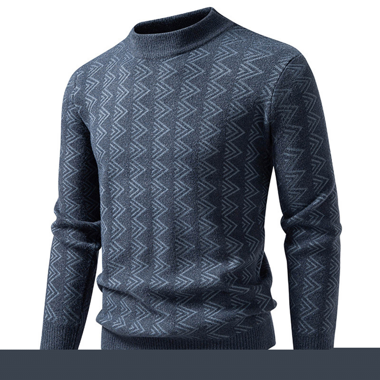 Bpyeka Men's Stand Collar Sweater Ribbed Knit Thick Warm Long Sleeve ...