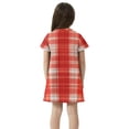 BZSMCE Short Sleeve dress Dress Casual Cotton Dresses-Red Tartan ...