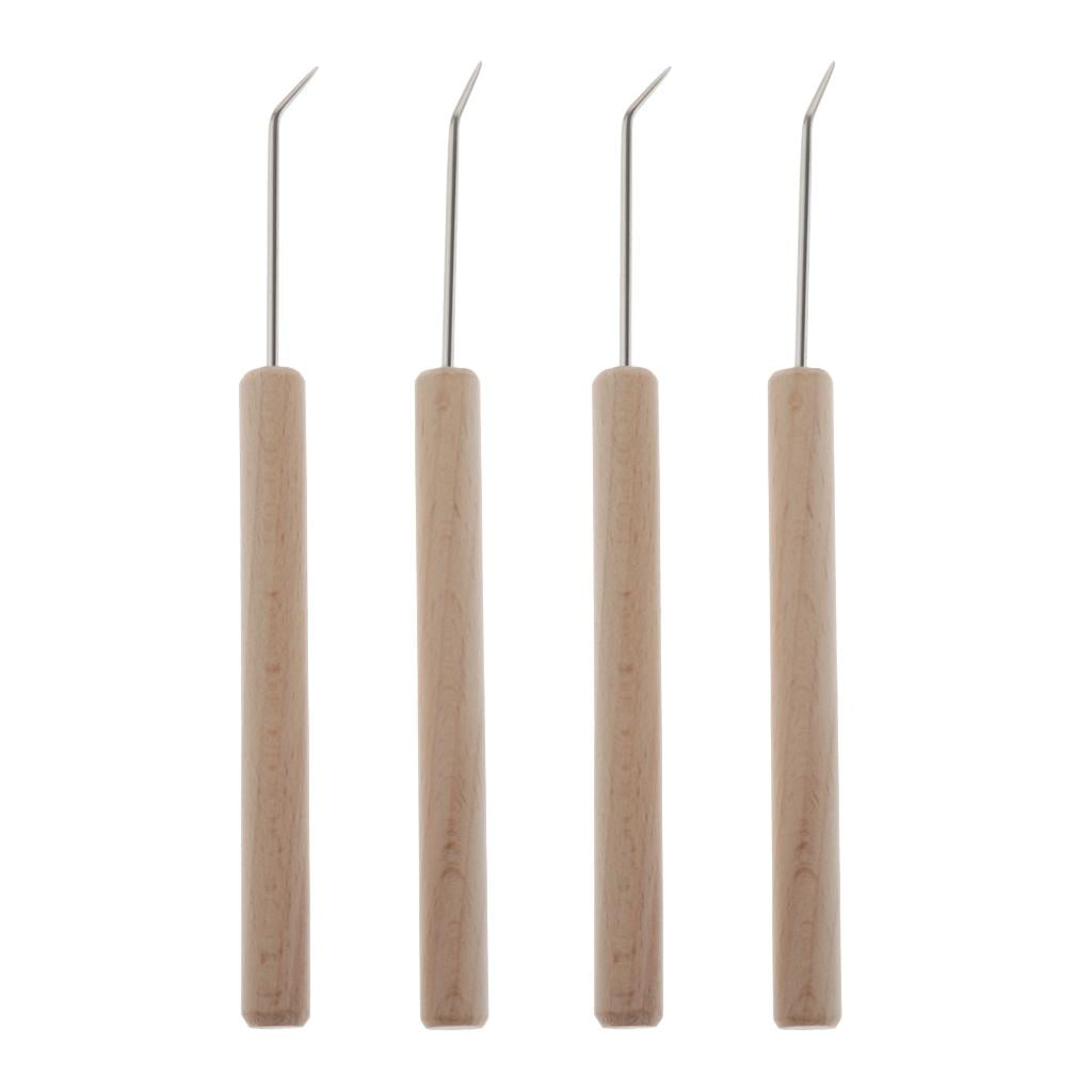 Click here for Colaxi 4 Pieces Crochet Hooks Beechwood Handle Loo... prices