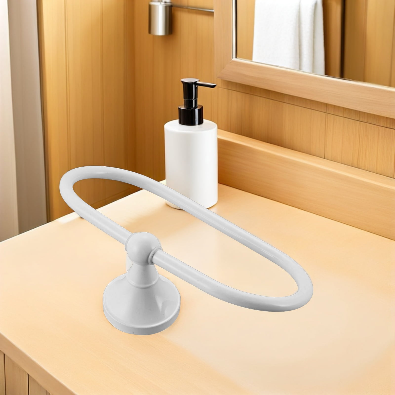 Click here for Tehaux Wall Towel Holder Bathroom White Oval Rack... prices