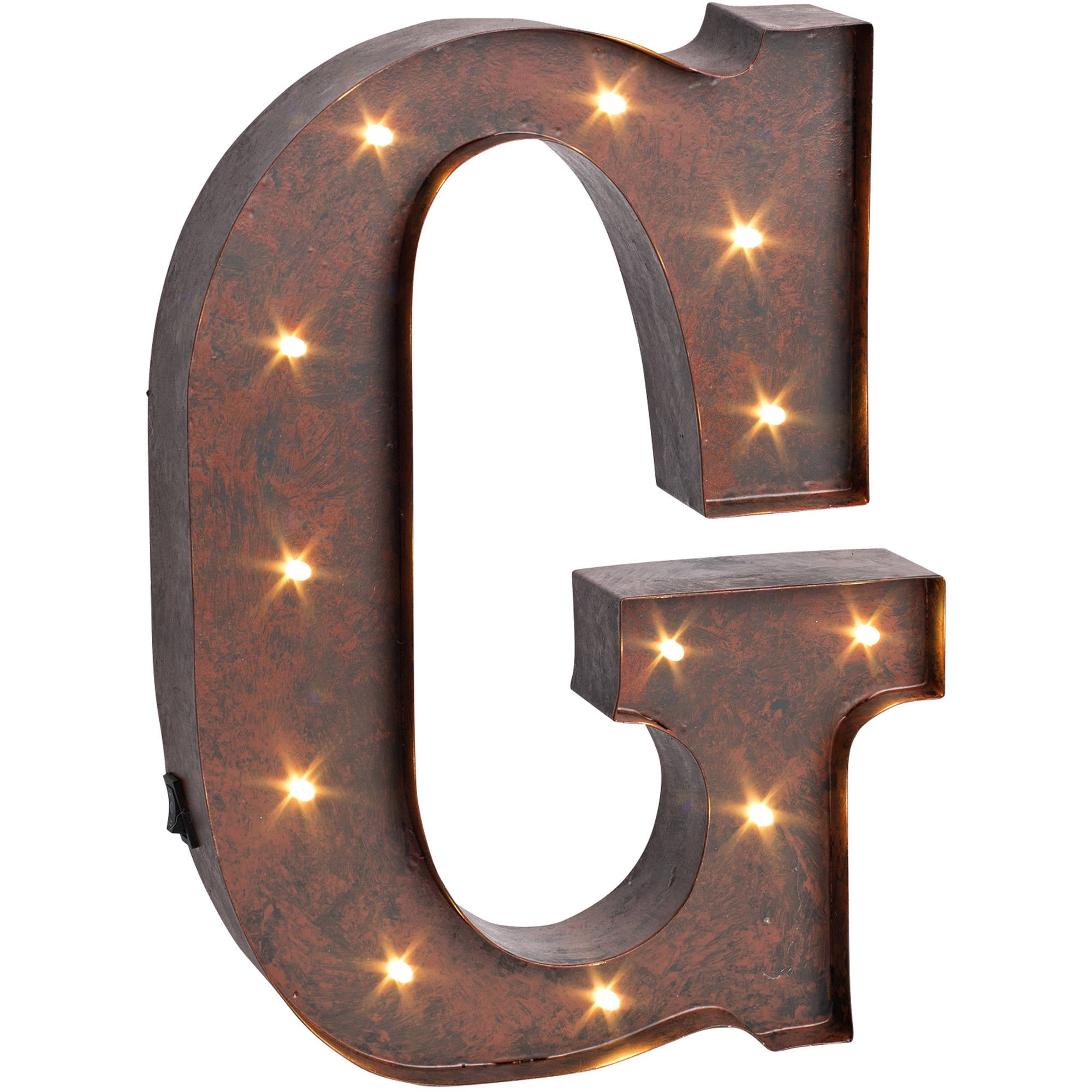 The Gerson Company 12" High Lighted Metal Letter "G", Rustic Brown ...