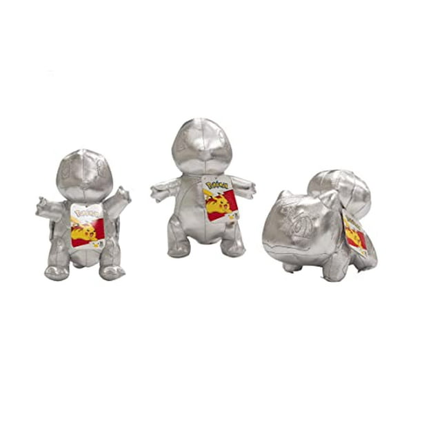 Pokemon 25th Celebration 8" Starter Plushes, 3-Pack - Silver Charmander ...