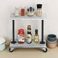 Narrow End Table Rolling Carts Sofa Side Table w/Wheels for Living Room ...