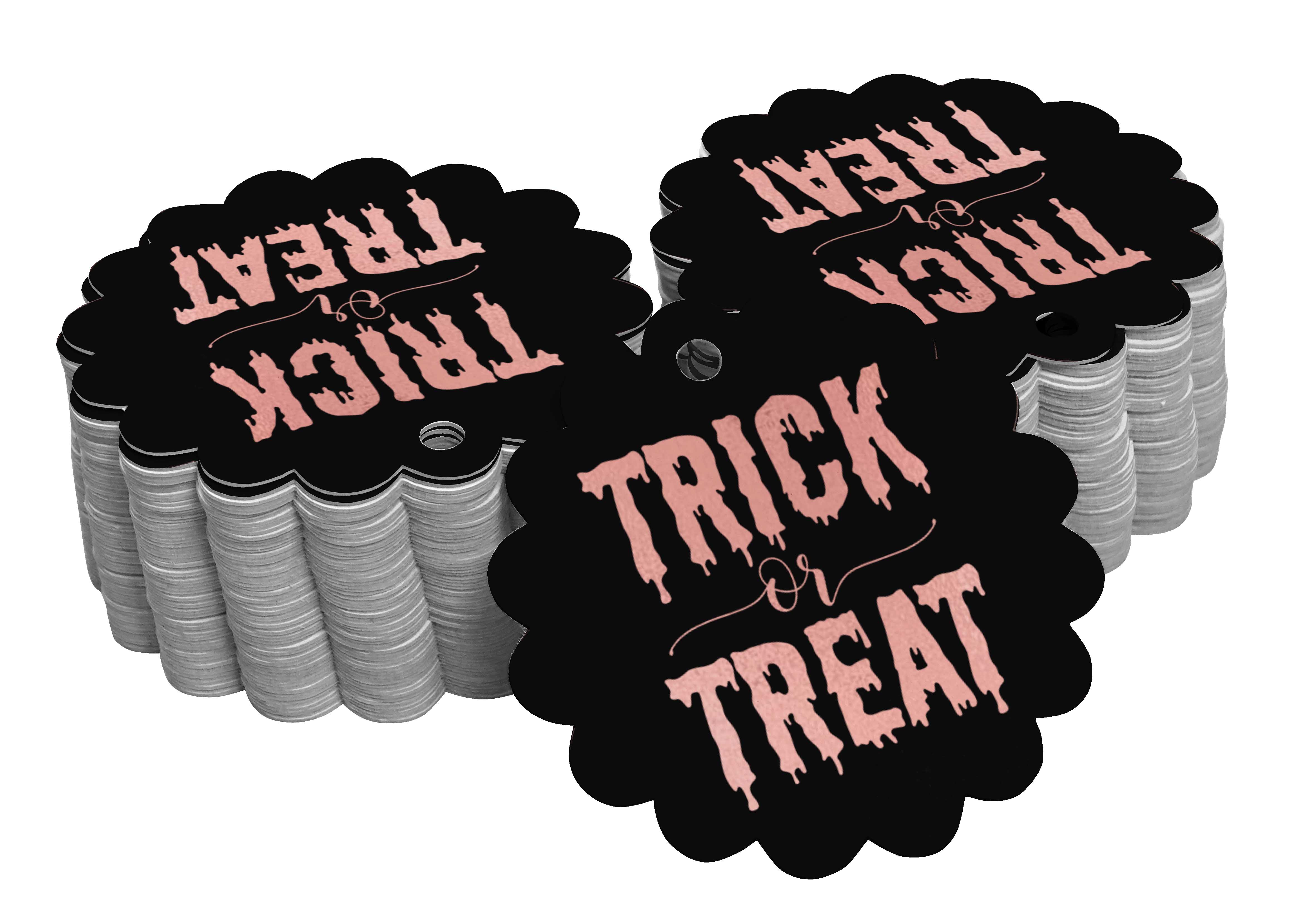 Inkdotpot Rose Gold Foil Paper Hang Tags Trick Or Treat Halloween Favor ...