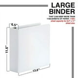 Ring Binder Depot 3-Ring View Binder 6-Inch D-Ring High Capacity (White ...