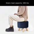 Homebeez Round Fabric Padded Ottoman Foot Rest Stool Wood Sofa Change ...
