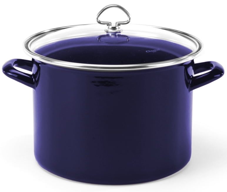 Cobalt Blue Enamel-on-Steel Stock Pot with Lid 9 Quart - Walmart.com