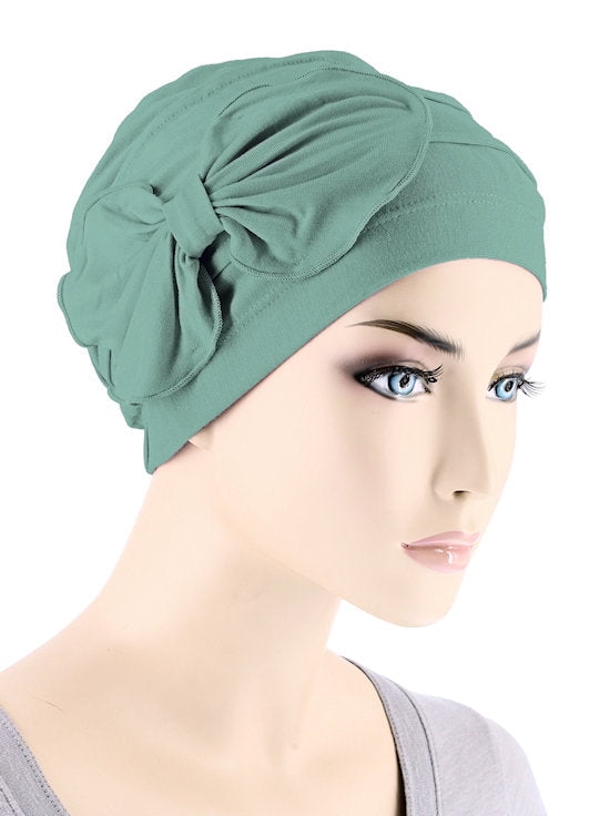 Bamboo Pleated Bow Cap Sage Green - Walmart.com