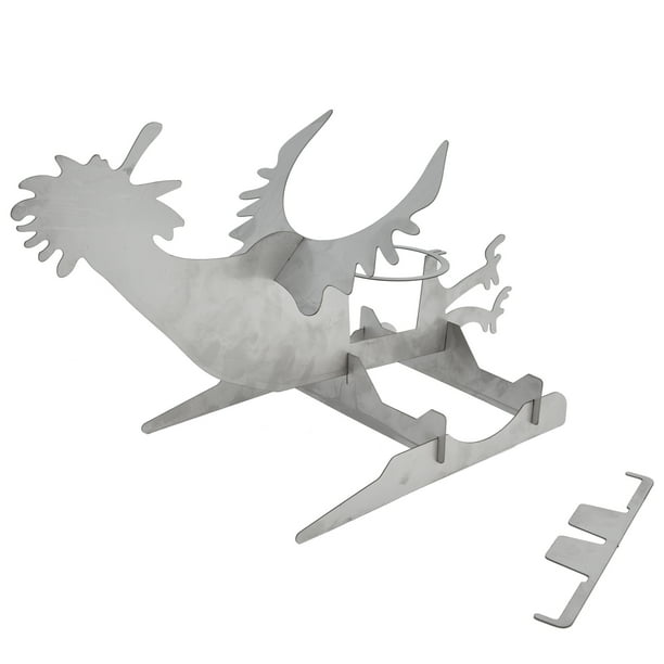 Portable Chicken Stand Stainless Steel Grill Beer Holder Chicken Rack ...