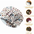 2Pcs 2 Colors Cotton Adjustable Printed Bouffant Hats Working Caps for ...