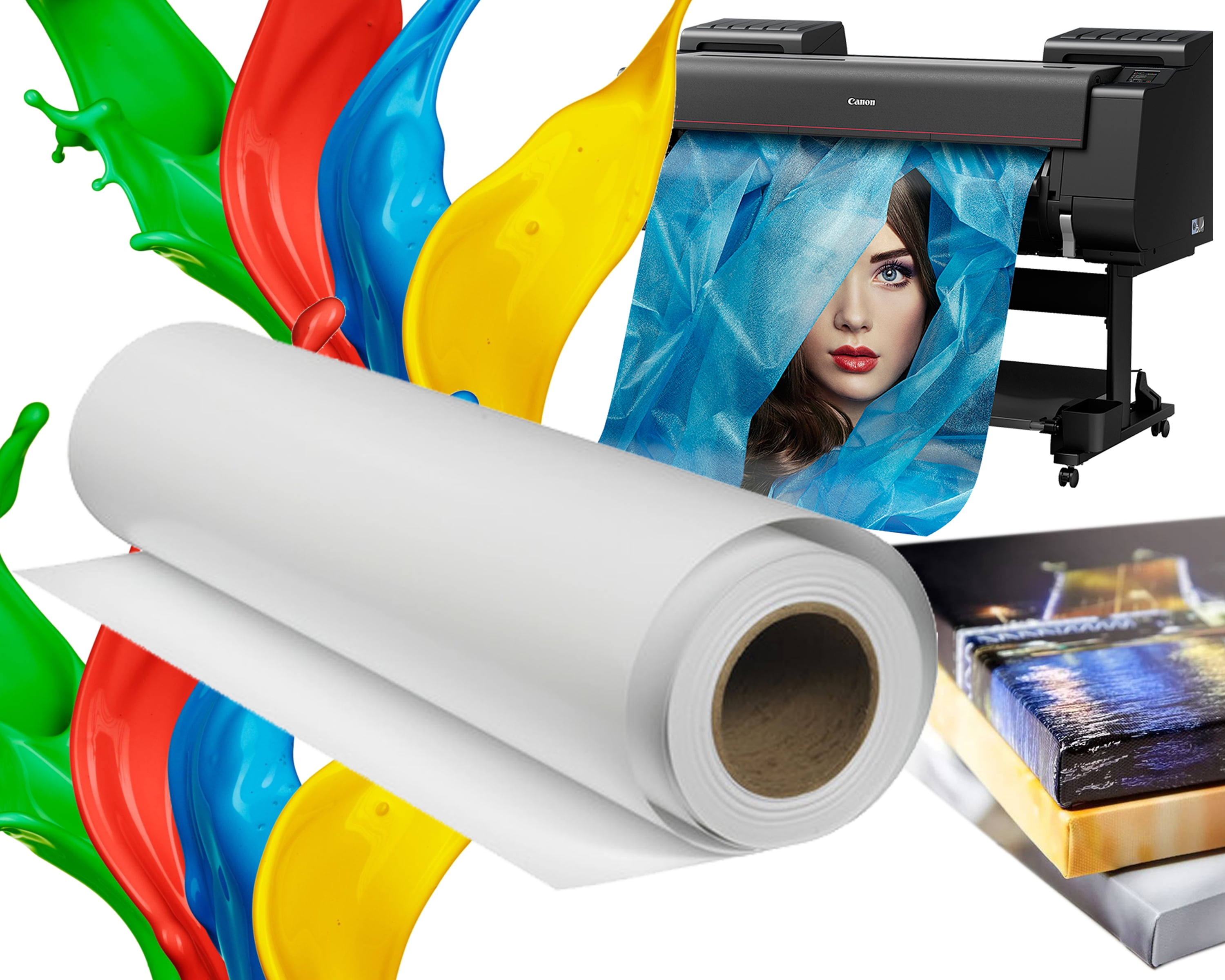 Inkjet Canvas Roll 24”x40’ Poly-Cotton Eco Solvent 13 Oz (400 gsm ...