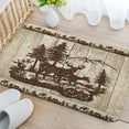 Cabin Bathroom Rugs, Forest Animal Lodge Cabin Vintage Wooden Country ...