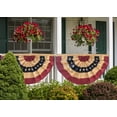 Briarwood Lane Tea Stained Patriotic Bunting USA, 72" x 36" Pleated ...