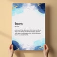 Brew Definition Canvas Wall Art – Trendy Blue Minimal Typography Decor ...