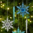 36PCS Clear Snowflake & Icicle Ornaments, Acrylic Christmas Tree ...