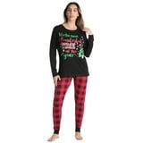 #followme Family Pajamas Cotton Womens Pajama Set 7012-M (Red Black - Wonderful Time of Year ...
