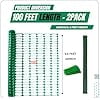 BESEA 2Pack 100' Feet Long Green Fence, 4' Height Plastic Snow Fence ...