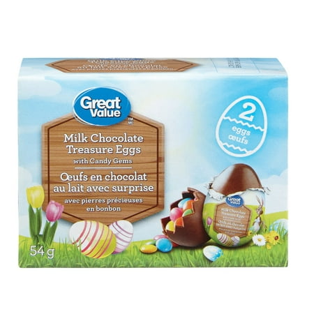 Great Value Milk Chocolate Treasure Eggs with Candy Gems | Walmart Canada